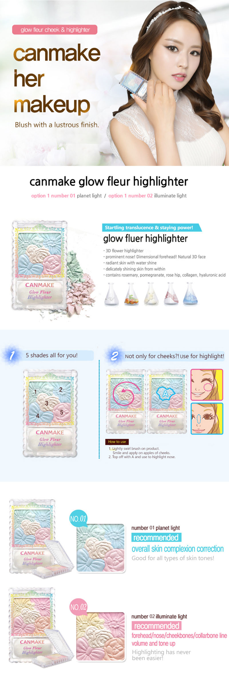 MaskQueen - CANMAKE TOKYO-CANMAKE Glow Fleur Highlighter (#01 Planet Light) 6.3g Japan Import