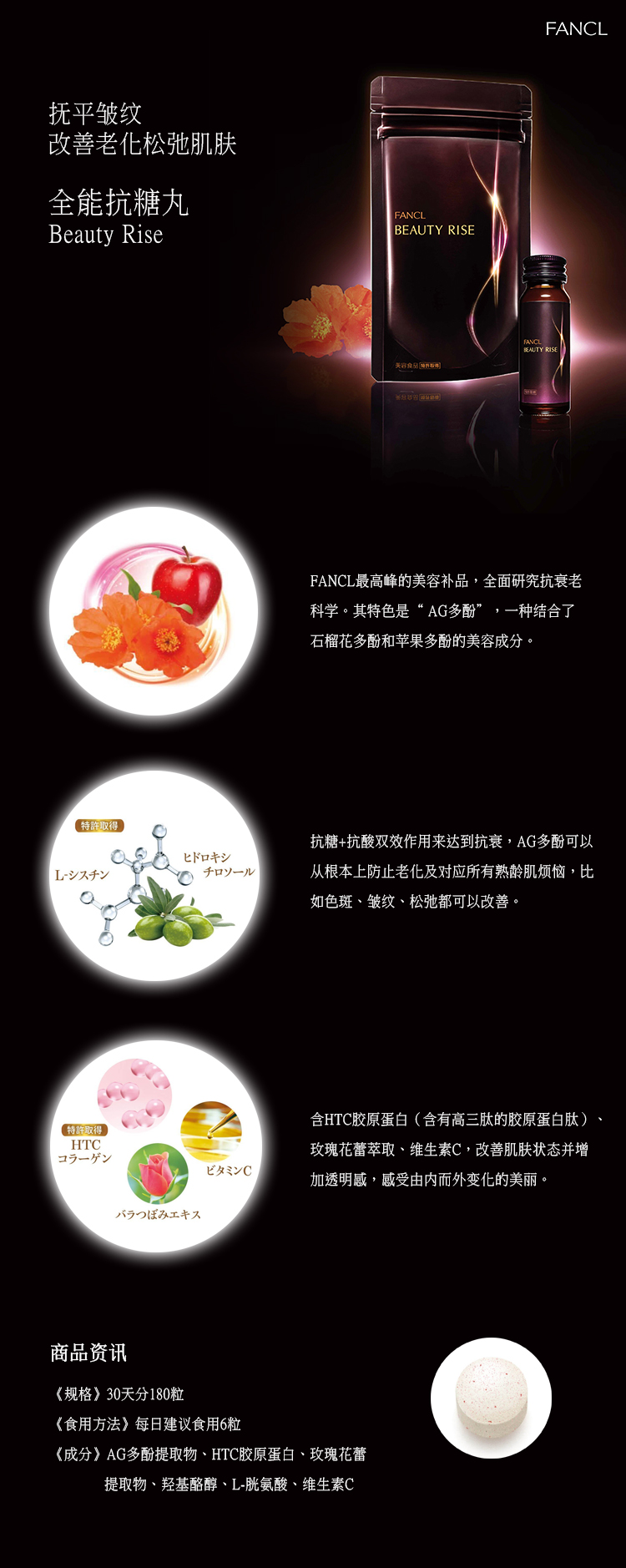 MaskQueen - FANCL-Japan FANCL Beauty Rise for 30 Days 180 Tablets (Best ...